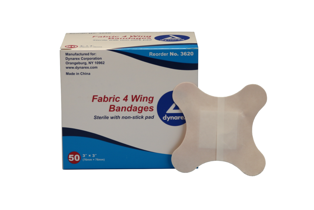 Dynarex Fabric 4 Wing Bandages - 50/box • First Aid Supplies Online
