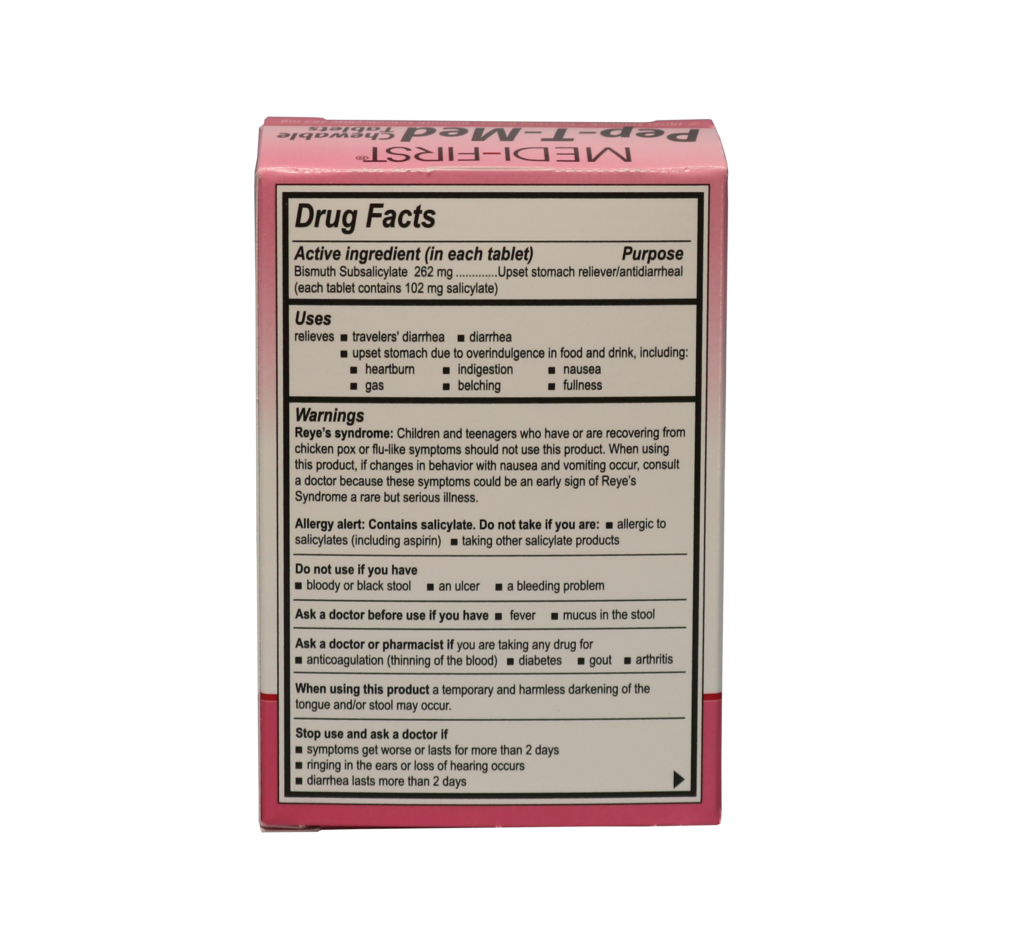 Pep-T-Med Chewable Tablets - 36/Tablets • First Aid Supplies Online