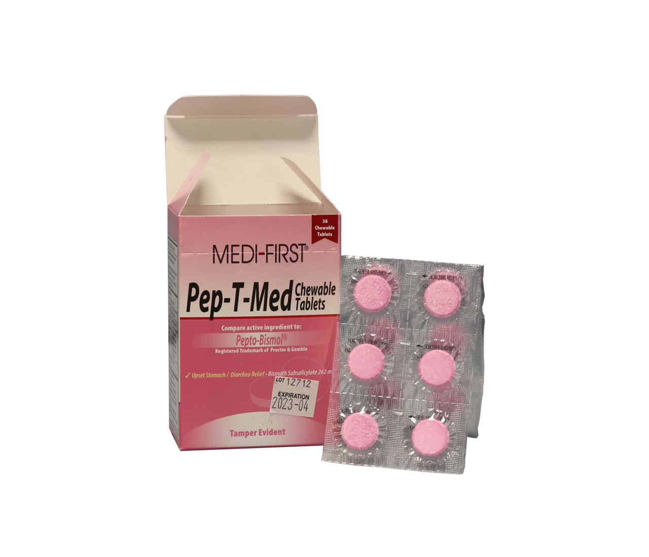 Pep-T-Med Chewable Tablets - 36/Tablets • First Aid Supplies Online