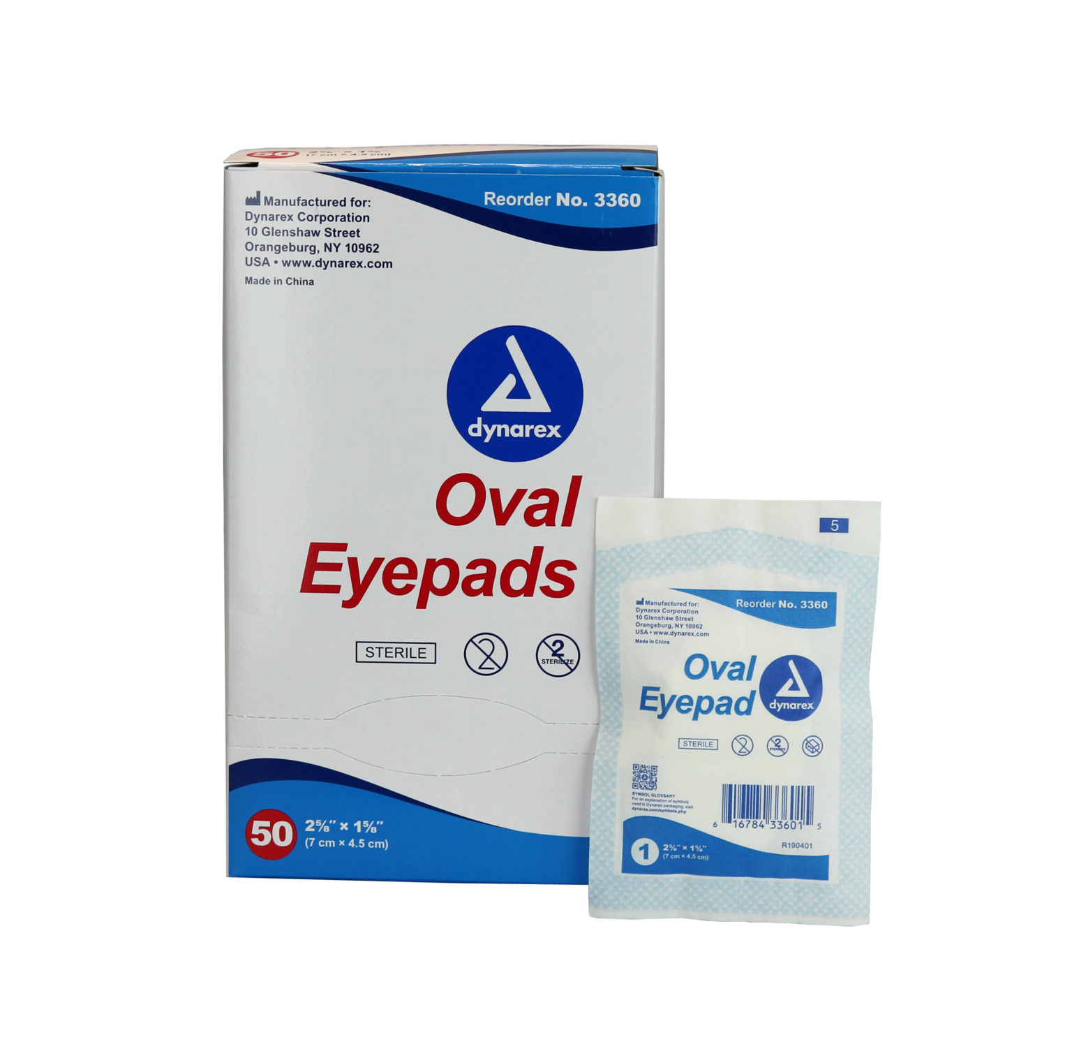 Dynarex Oval Eye Pads 50/box • First Aid Supplies Online