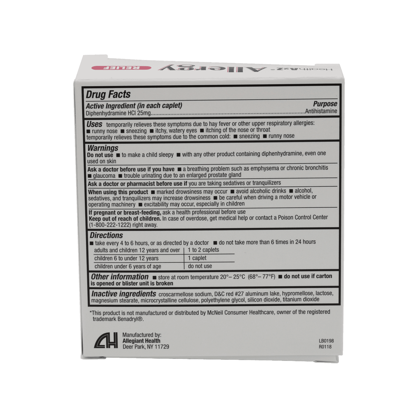 Allergy Relief - 24/Caplets • First Aid Supplies Online